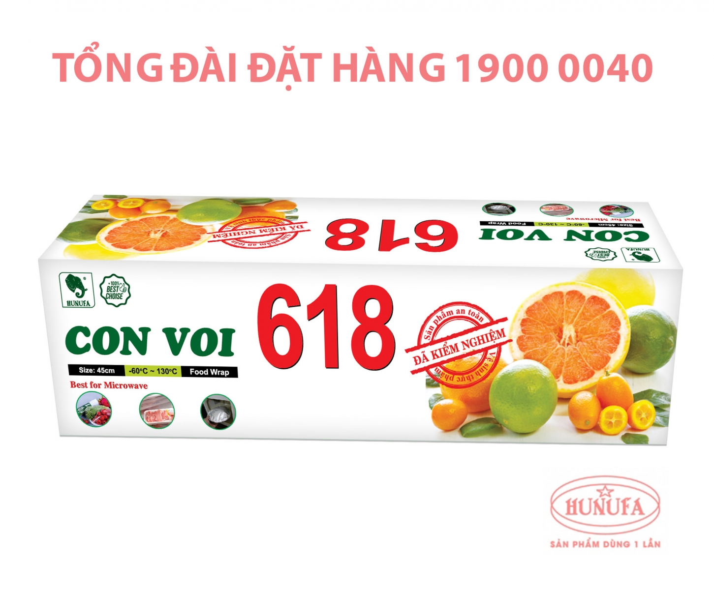 Màng bọc thực phẩm Con Voi R618